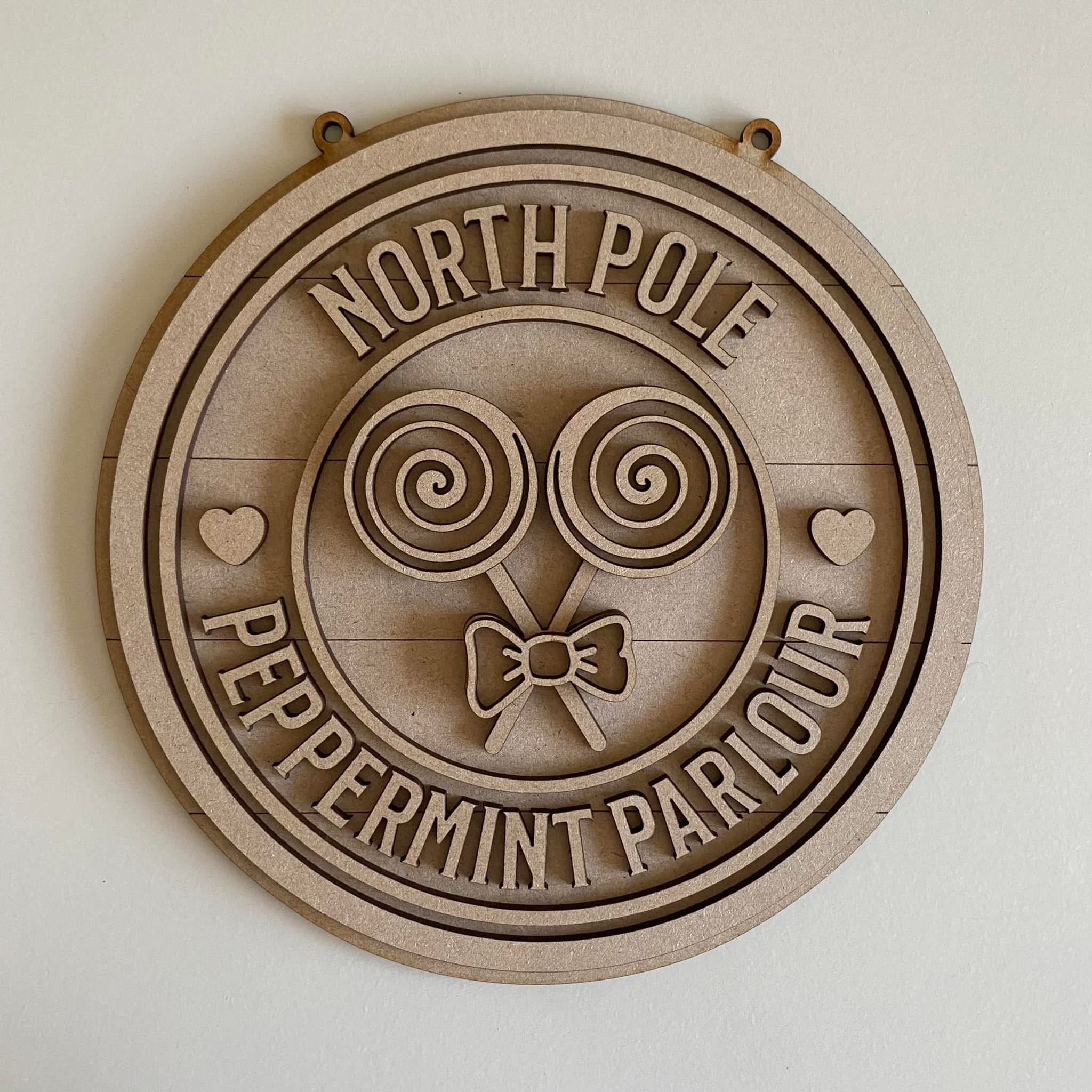 20cm North Pole Peppermint Parlour Sign – ÄRTHAUS 52